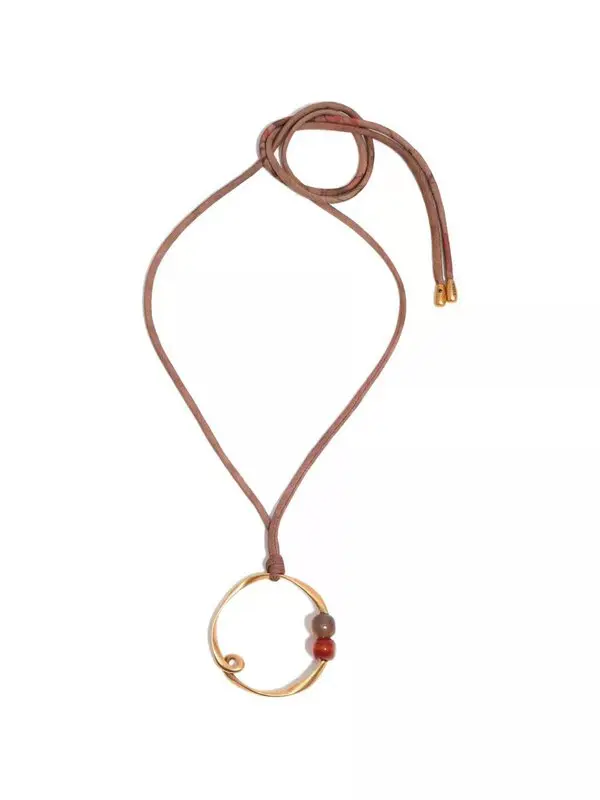 Bimba Y Lola Beaded Circle-pendant Necklace - Gold