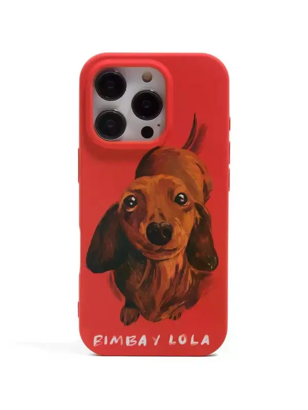 Bimba Y Lola Iphone 16 Pro Dog-print Phone Case - Red