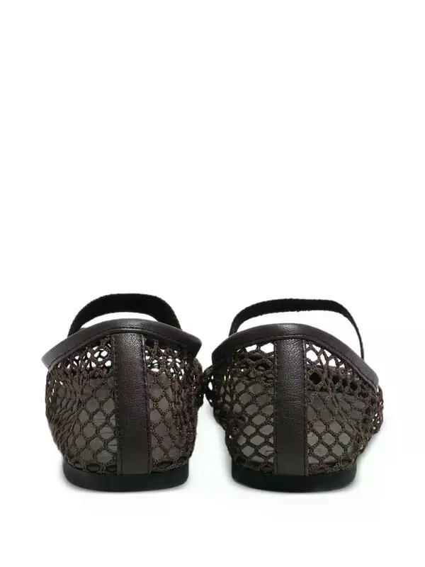 Bimba Y Lola Mesh Ballet Flats With Bow Detail - Brown