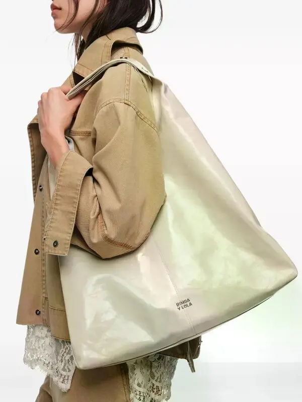 Bimba Y Lola Large Paper Bikini Shoulder Bag - Neutrals