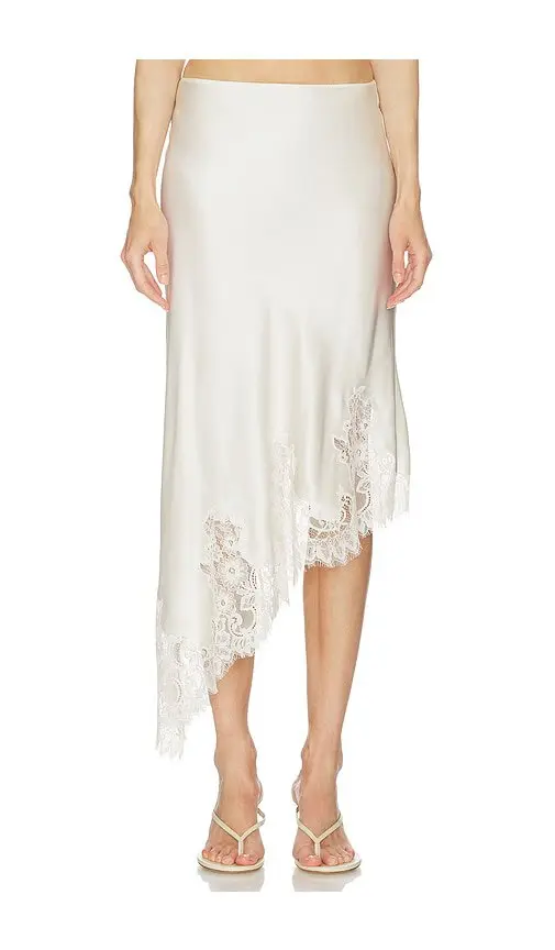 SRG Romy Silk Skirt With Lace Trim