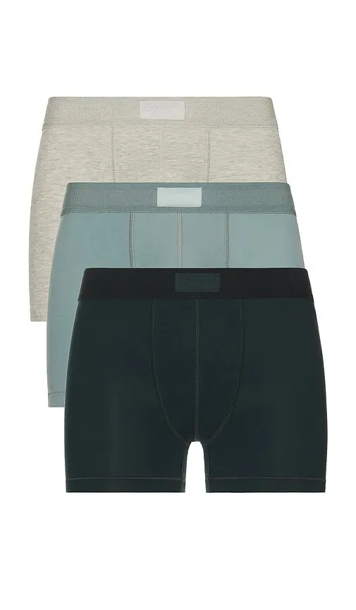 SKIMS Cotton 3 Boxer Brief 3-pack In Grey - Verdant Multi