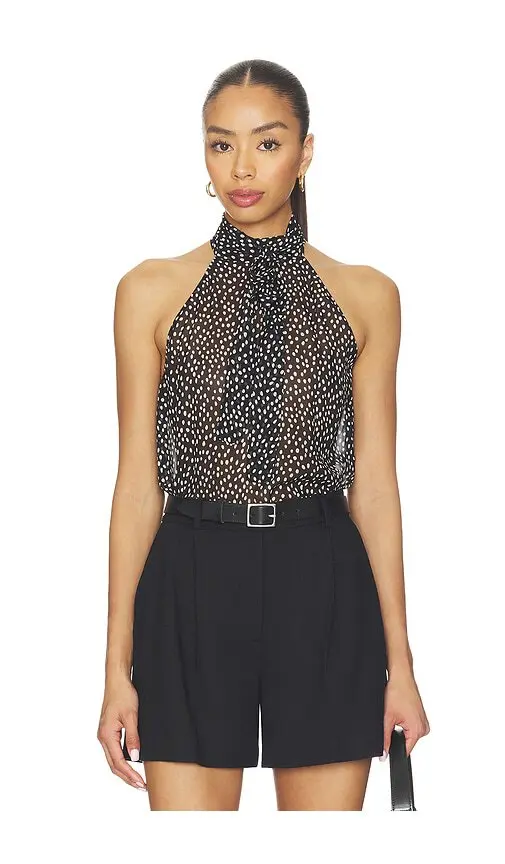 NILI LOTAN Alla Halterneck Top - Wild Dot