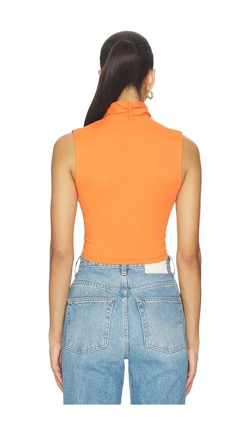Susana Monaco Square Gathered Sleeveless Top - Apricot