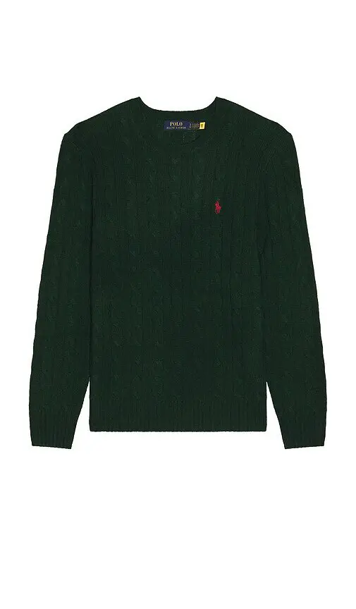 Polo Ralph Lauren Long Sleeve Wool Cashmere Cable Knit Crewneck Sweater