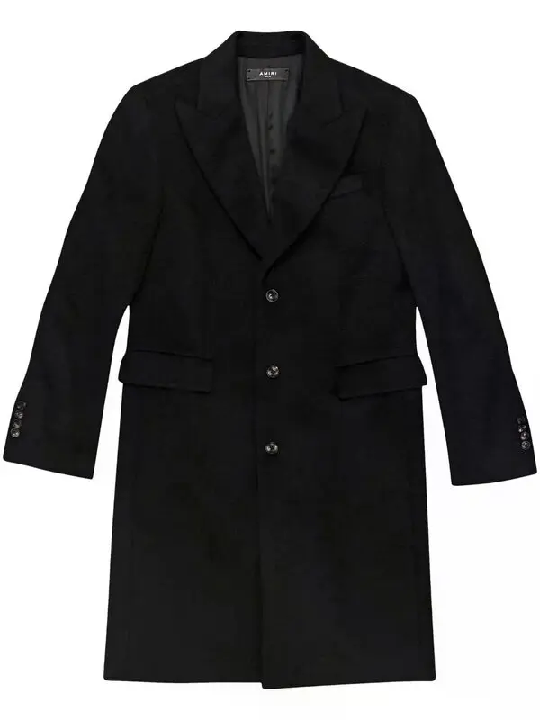 Amiri Single-breasted Cashmere Coat - Black