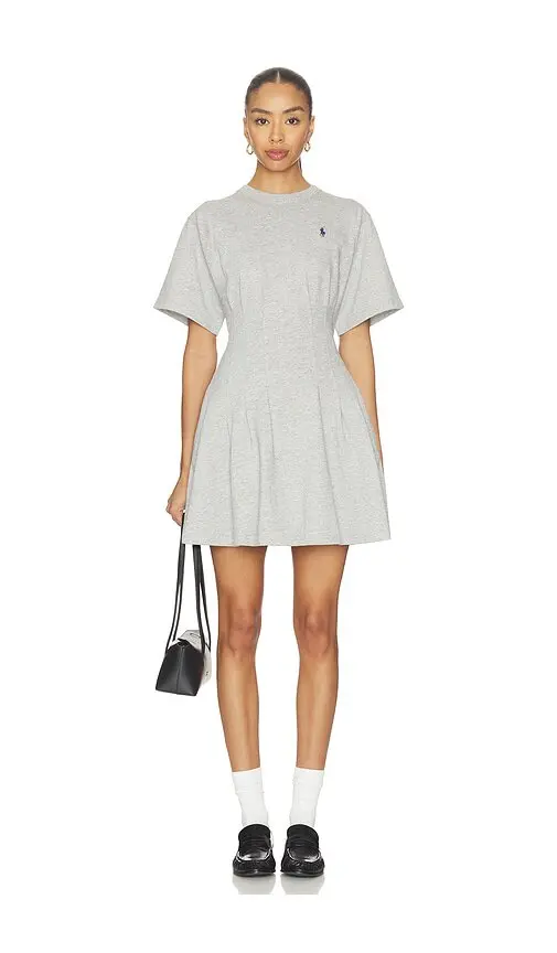 Polo Ralph Lauren Jersey Short Sleeve T-shirt Dress - Cobblestone Heather