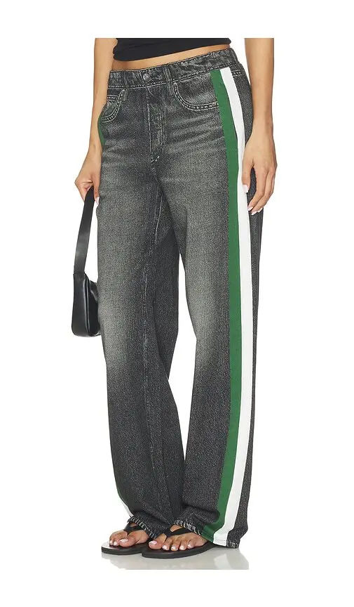 Rag & Bone Miramar Terry Track Pant - Green  White & Washed Black