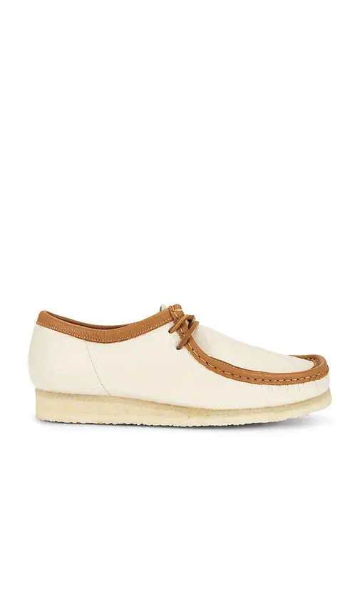 Clarks Wallabee - White Combi Lea