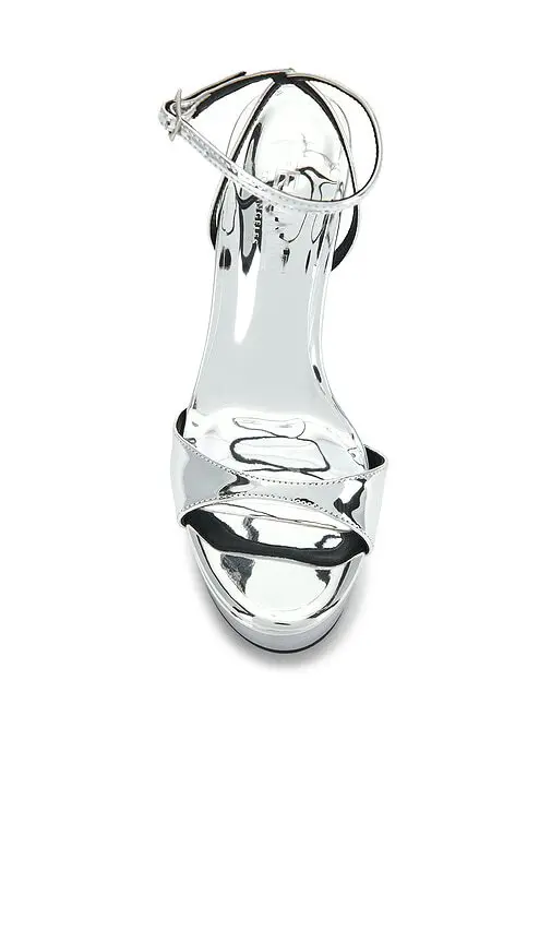 Femme La X Gg Platform Heel In Metallic Silver