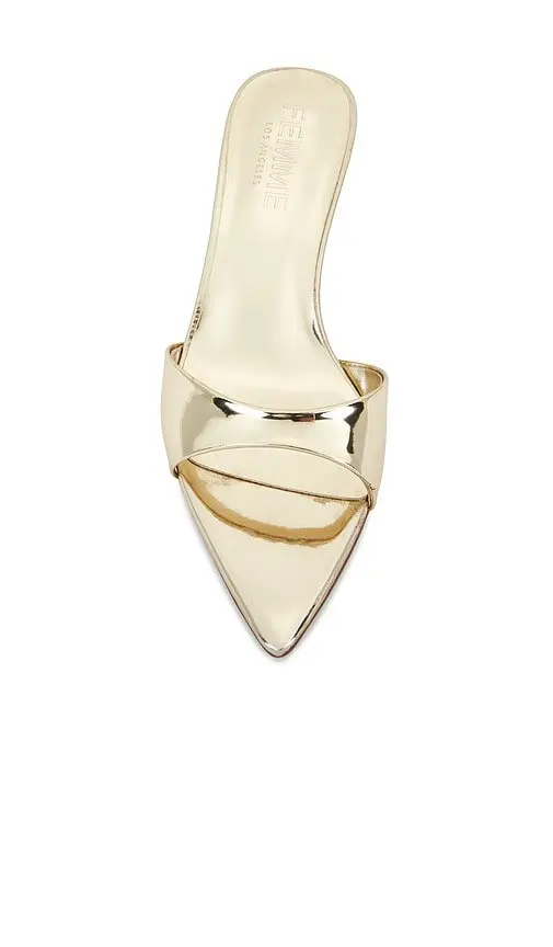 Femme La Marseille Metallic Stiletto Mules - Gold