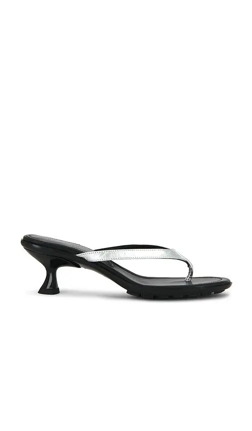 MANSUR GAVRIEL Mari Metallic Thong Sandals - Silver