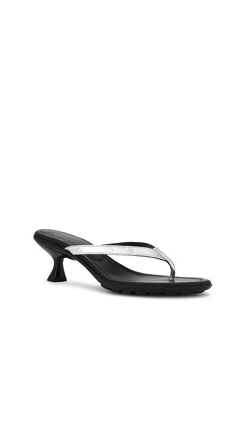 MANSUR GAVRIEL Mari Metallic Thong Sandals - Silver