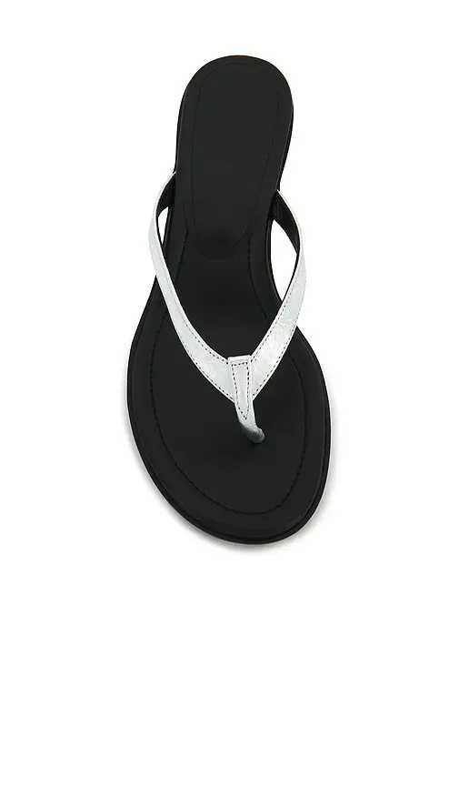 MANSUR GAVRIEL Mari Metallic Thong Sandals - Silver