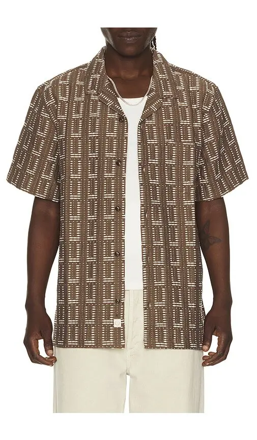 Marine Layer Dobby Resort Shirt - Brown