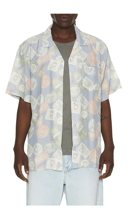 Marine Layer Cupro Resort Shirt In Blue