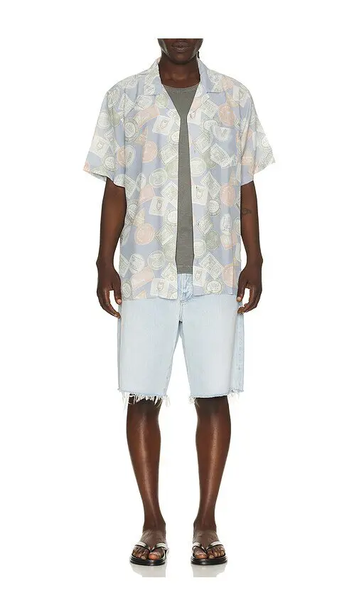 Marine Layer Cupro Resort Shirt In Blue