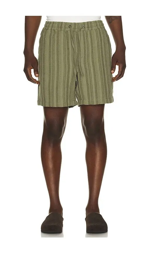 Marine Layer Dobby Stripe Short - Olive