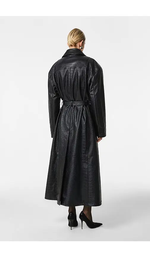 REVOLVE LOS ANGELES Nikita Croc Embossed Leather Coat