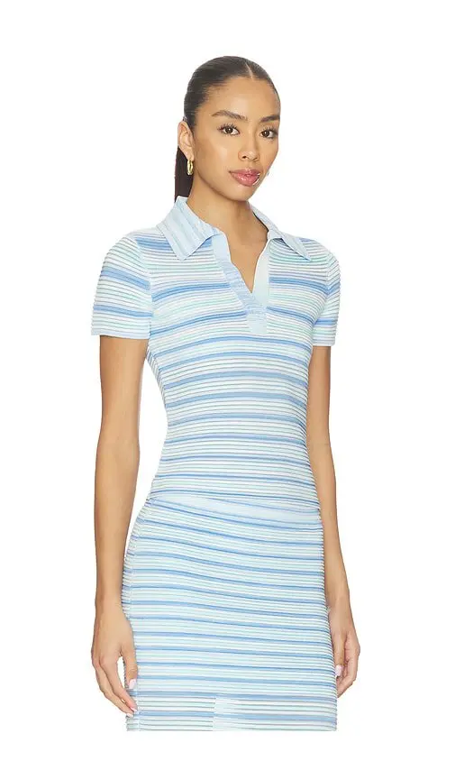 Simkhai Paxton Knit Polo Dress - Periwinkle Multi