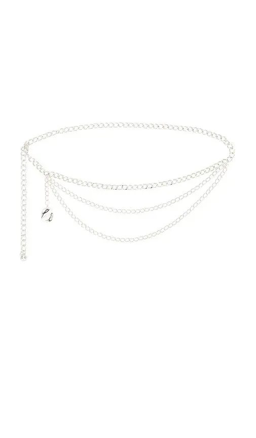 Ettika Layered Metallic Waist Chain - Silver