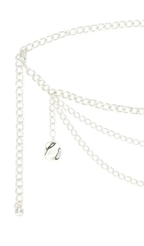 Ettika Layered Metallic Waist Chain - Silver