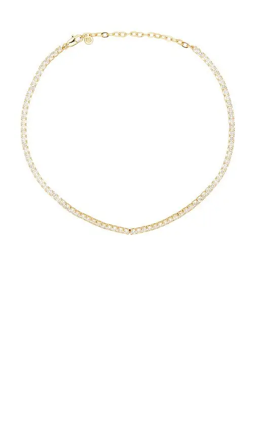 Ettika Everyday Tennis Necklace - Clear Crystal & Gold