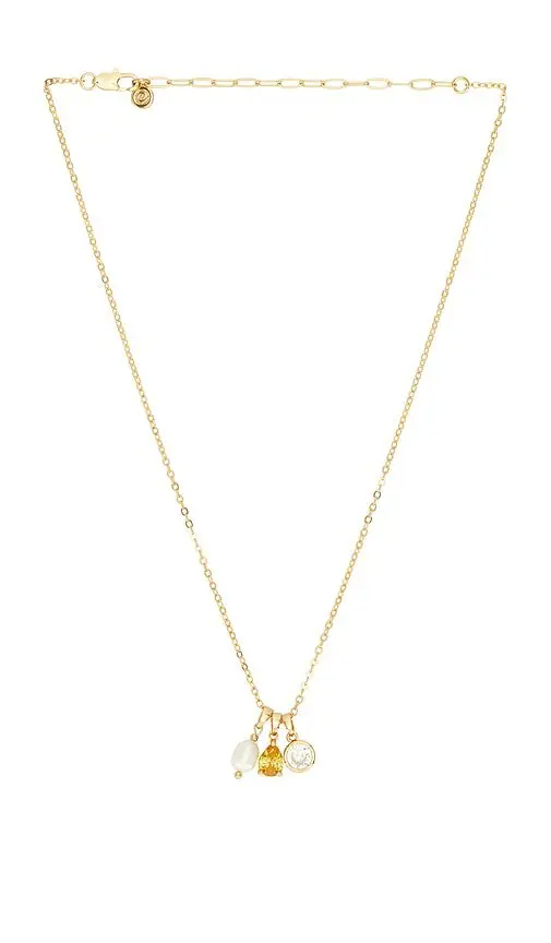 Ettika Dainty Triple Charm Necklace - Gold