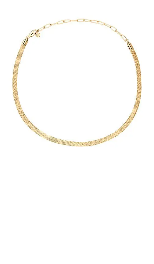 Ettika Textured Flat Chain Necklace - Gold
