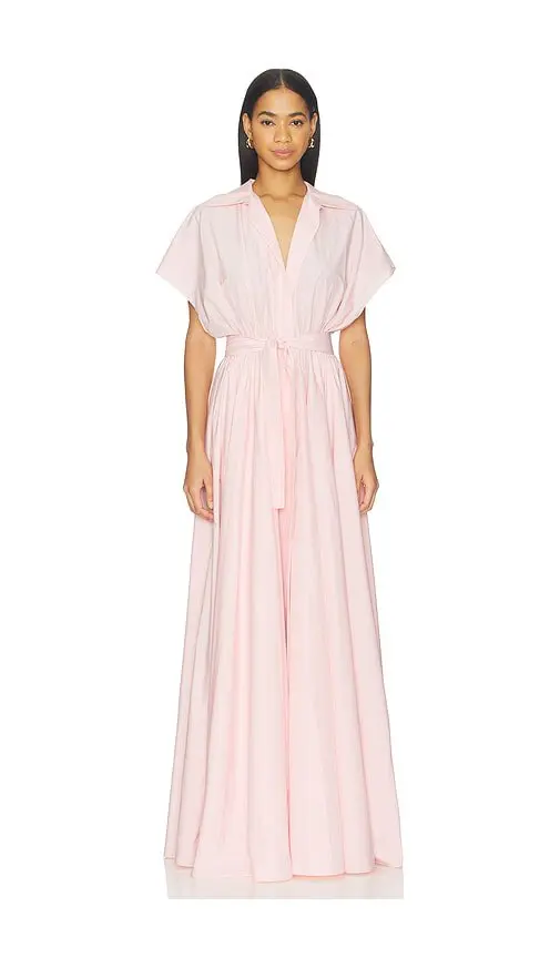 Norma Kamali Super Oversized Nk Shirt Flared Gown - Ballet Pink