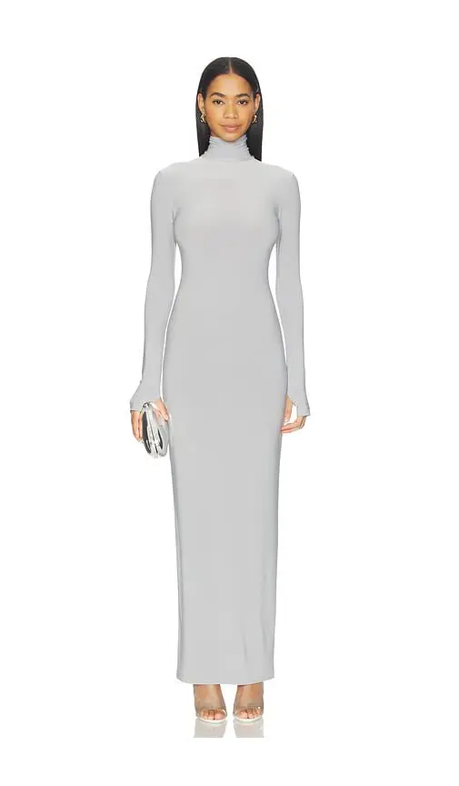 Norma Kamali X Lifestyle Turtle Long Dress - Grey