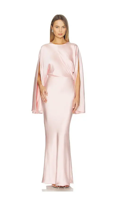Norma Kamali Reverse Obie Gown With Long Sleeve - Ballet Pink