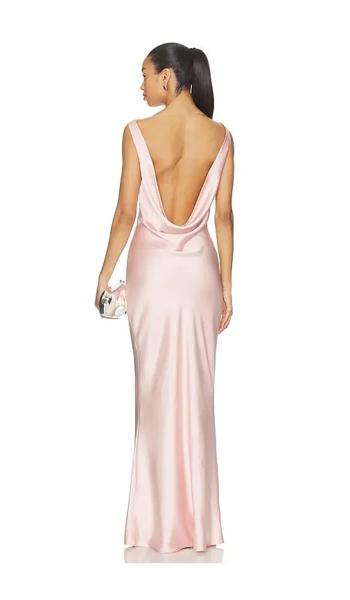 Norma Kamali Sleeveless Low Back Drape Gown - Ballet Pink