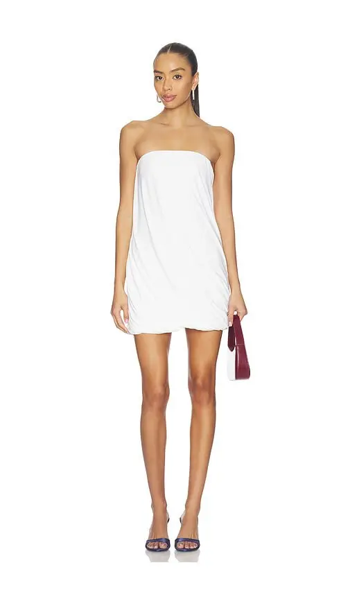 Norma Kamali Strapless Twist Mini Dress - Snow White