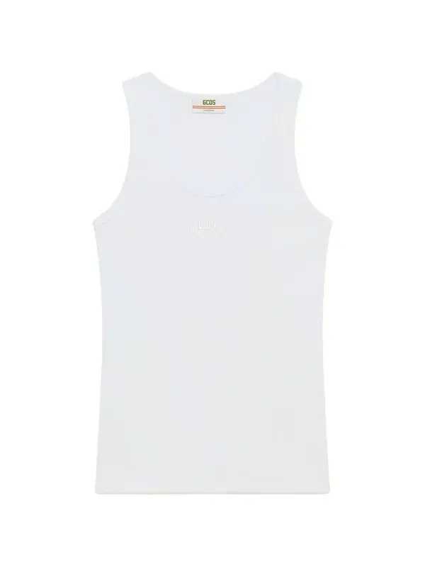 Gcds Ribbed Tank Top - White