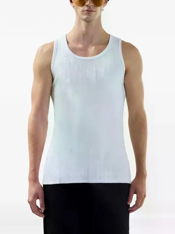 Gcds Ribbed Tank Top - White