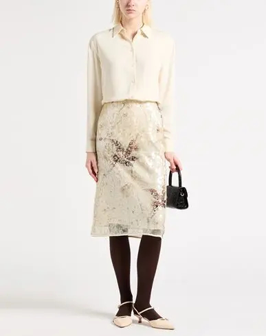 Peserico Midi Skirt With Sequins - Beige