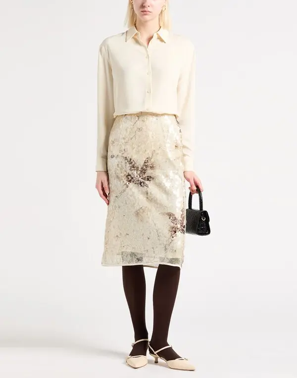 Peserico Midi Skirt With Sequins - Beige
