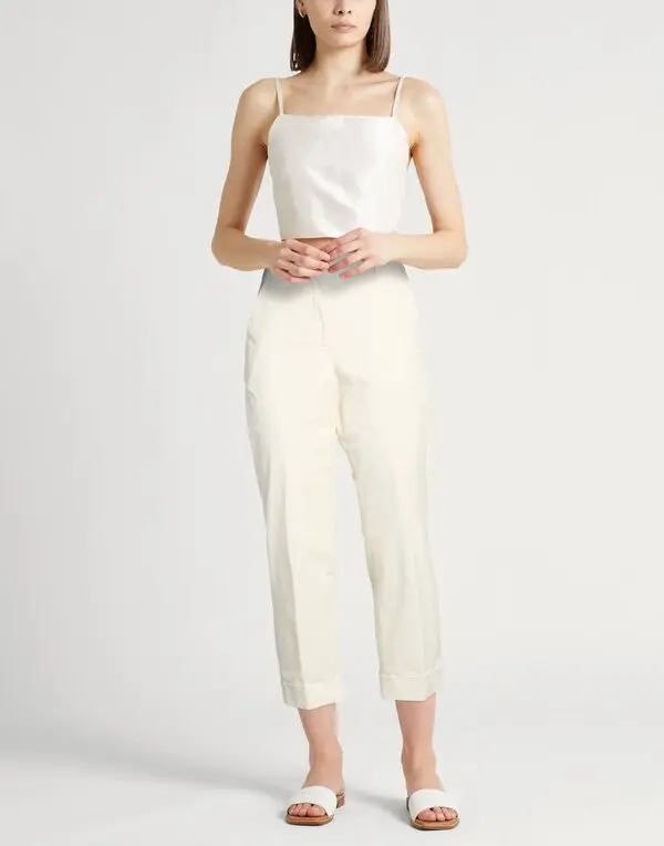 Peserico Cotton Elastane Pants - Ivory