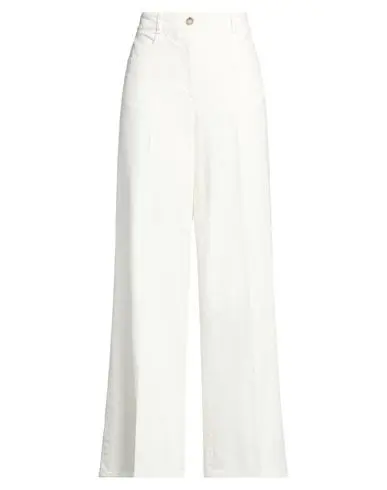 Peserico Wide-leg Jeans In Cotton And Elastane - White