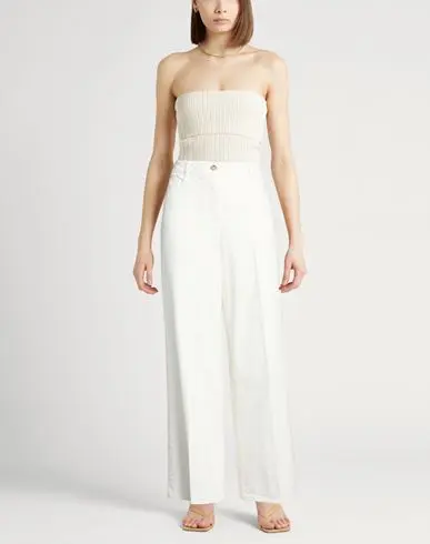 Peserico Wide-leg Jeans In Cotton And Elastane - White