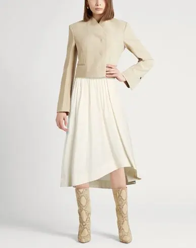 Peserico Midi Flared Skirt In Cotton And Elastane - Ivory
