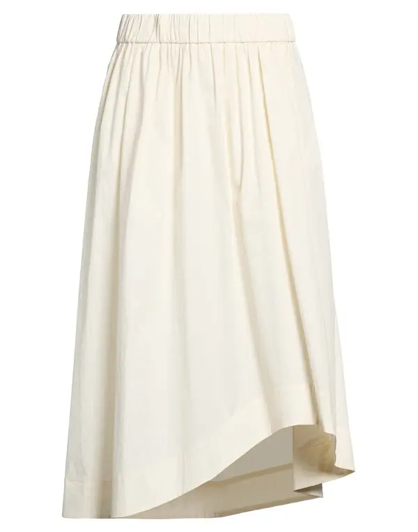 Peserico Midi Flared Skirt In Cotton And Elastane - Ivory