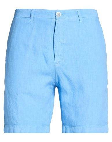 120% Lino Linen Bermuda Shorts - Blue