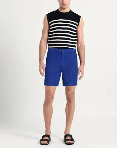 120% Lino Linen Bermuda Shorts - Blue