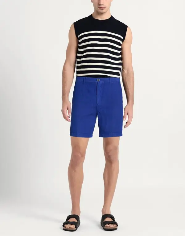 120% Lino Linen Bermuda Shorts - Blue