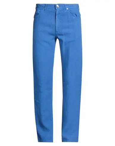 120% Lino Linen Straight Leg Pants - Blue