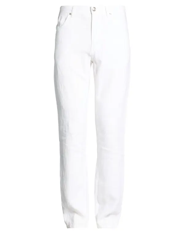 120% Lino Linen Straight Leg Pants - White