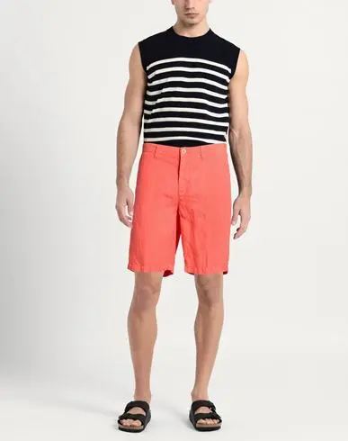 120% Lino Linen Bermuda Shorts - Tomato Red