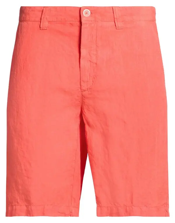 120% Lino Linen Bermuda Shorts - Tomato Red